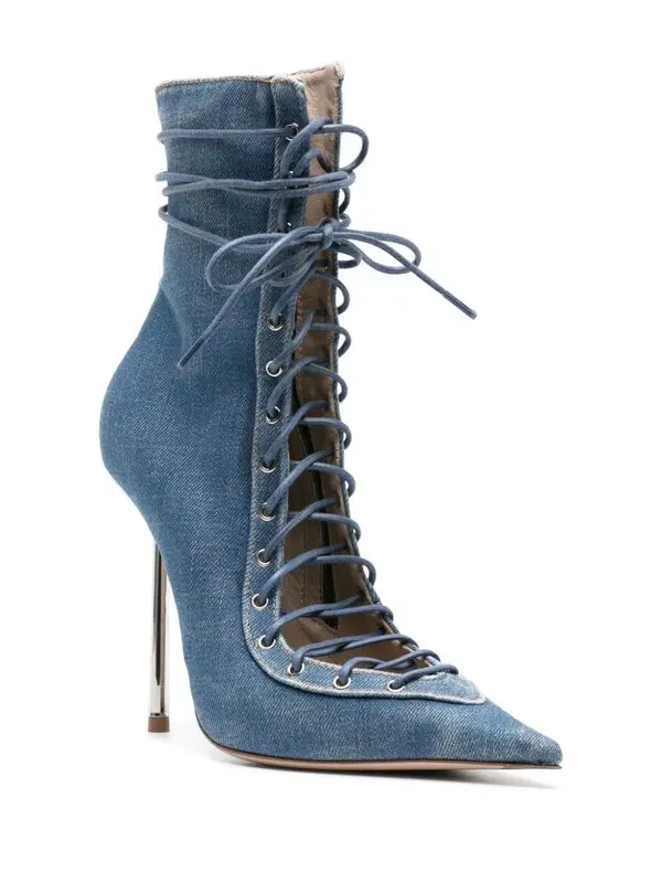 LE SILLA Colette 120mm Denim Ankle Boots