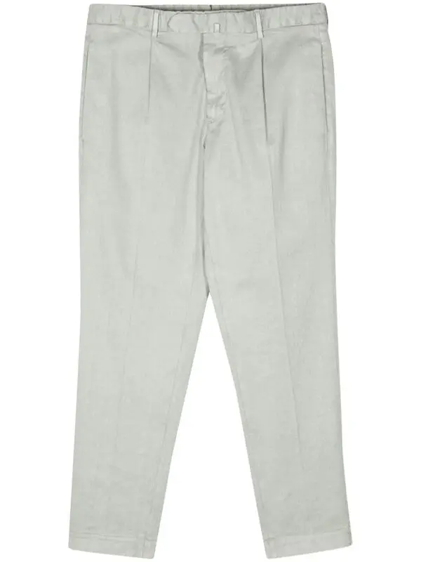 DELL'OGLIO Pleated Tapered-leg Trousers - Green
