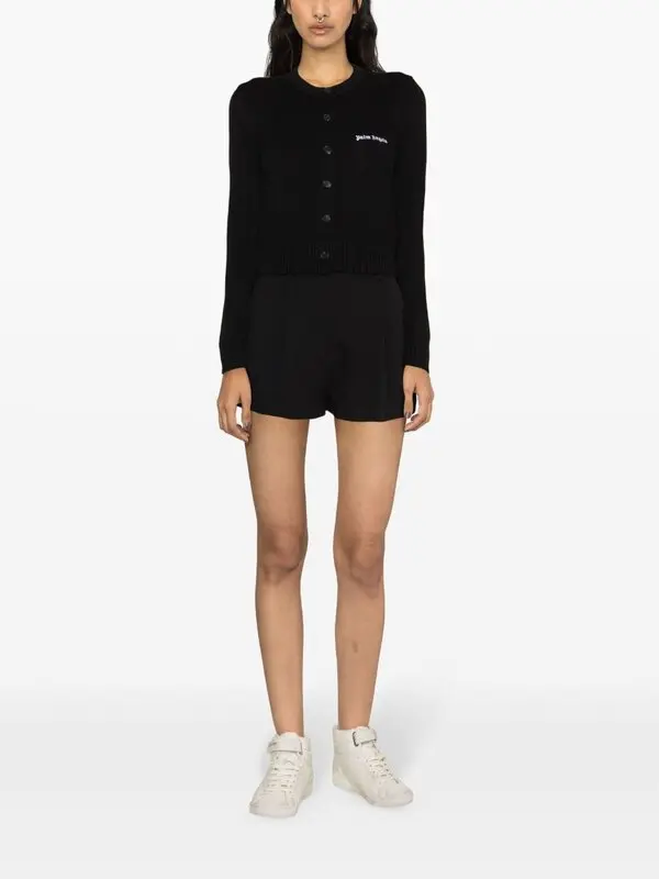 Palm Angels Logo-embroidered Cropped Cardigan