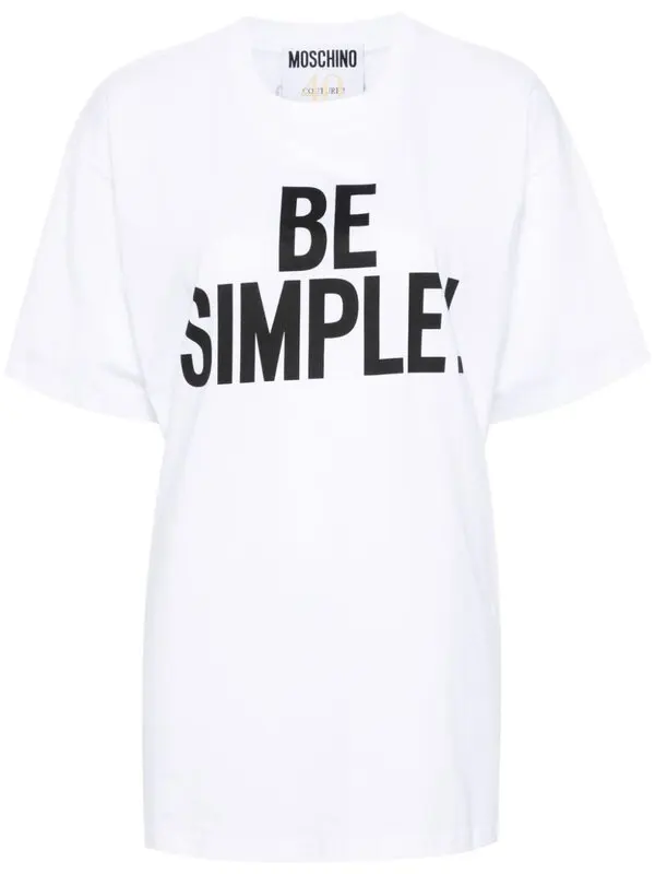 Moschino Slogan-print Cotton T-shirt - White