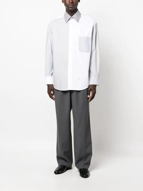 Thom Browne 4-bar Long-sleeve Shirt - White