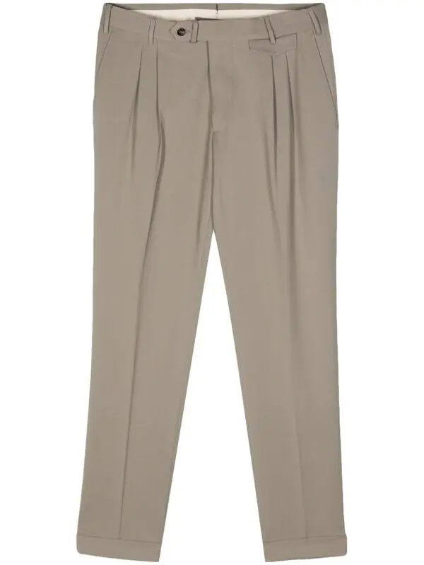 DELL'OGLIO Tapered Wool Chino Trousers