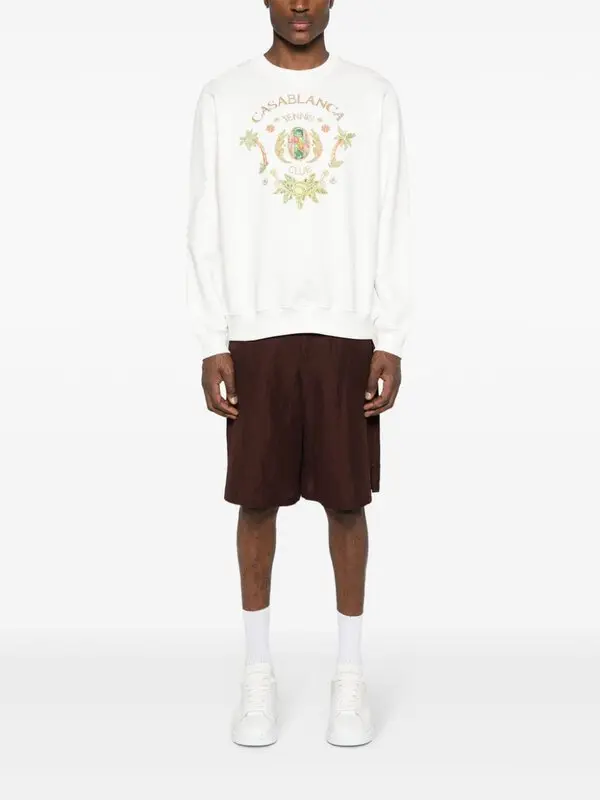 Casablanca Tennis Club Crewneck Sweatshirt - White
