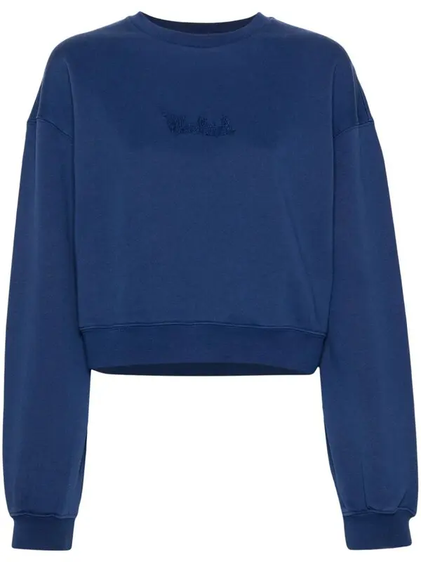 Woolrich Logo-embroidered Cotton Sweatshirt - Blue