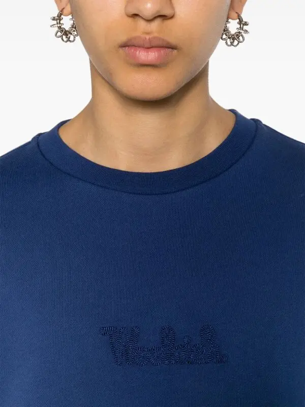 Woolrich Logo-embroidered Cotton Sweatshirt - Blue