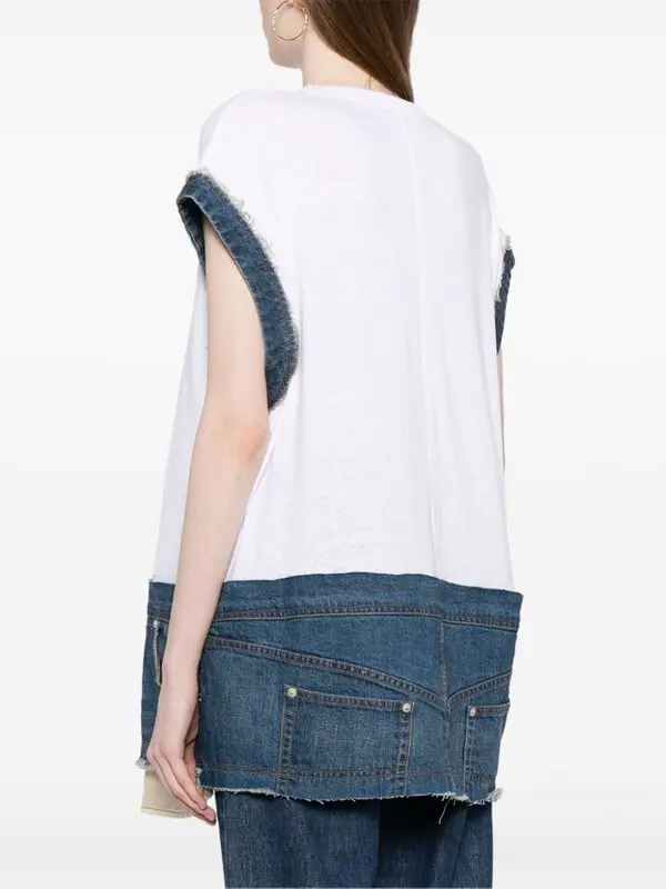 UNDERCOVERISM Denim-trim Cotton Top