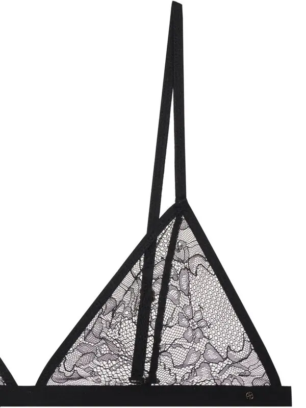 ANINE BING Eileen Lace Triangle Bralette - Black