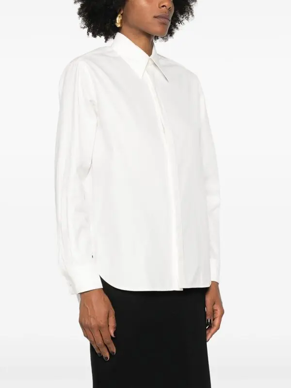 Saint Laurent Long-sleeve Cotton Shirt - White