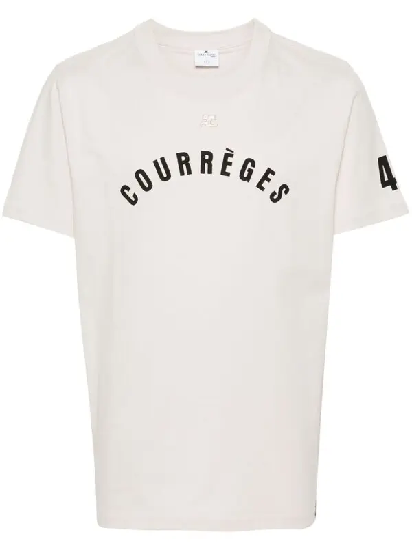 COURREGES Ac Straight Cotton T-shirt - Neutrals