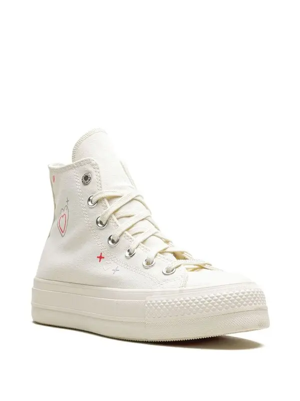 CONVERSE Chuck Taylor All Star Lift Platform High Y2k Heart Sneakers - White