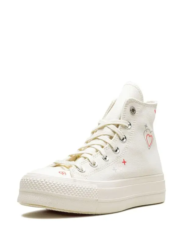 CONVERSE Chuck Taylor All Star Lift Platform High Y2k Heart Sneakers - White
