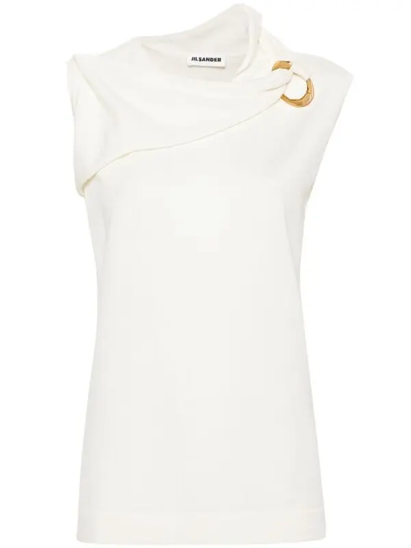 JIL SANDER Hardware-detail Knitted Tank Top - Neutrals