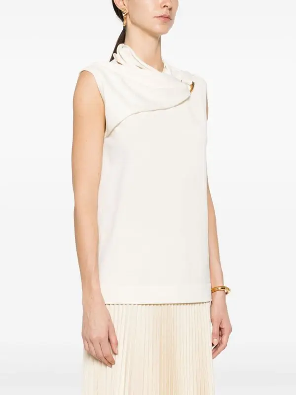JIL SANDER Hardware-detail Knitted Tank Top - Neutrals