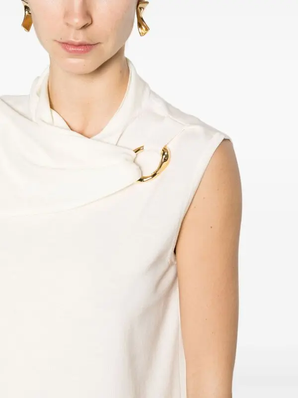 JIL SANDER Hardware-detail Knitted Tank Top - Neutrals