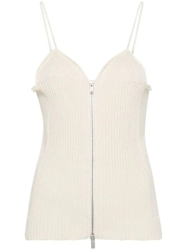 JIL SANDER V-neck Ribbed Top