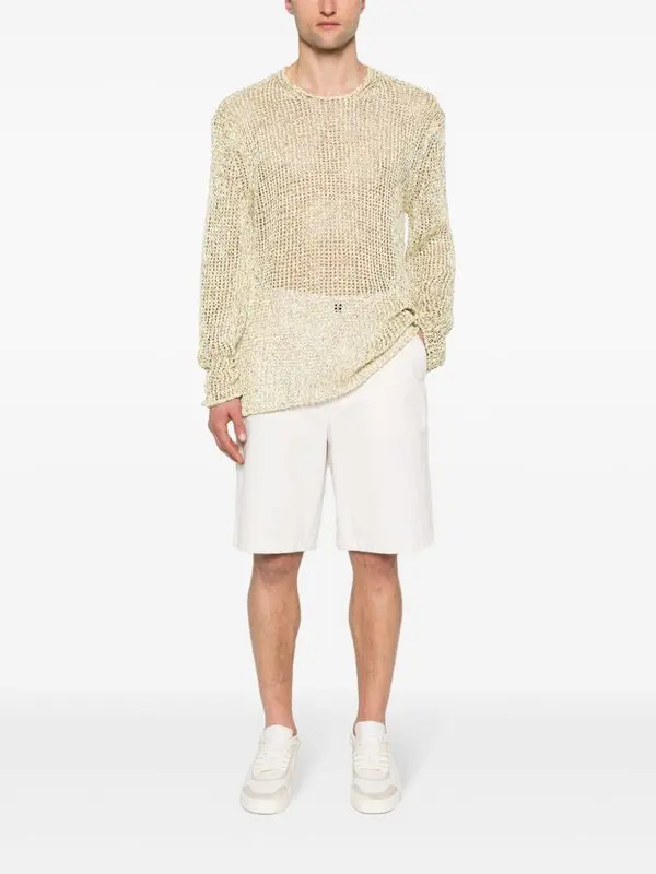 JIL SANDER Open-knit Appliqué-logo Jumper - Yellow