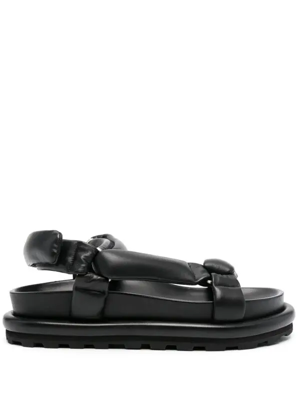 JIL SANDER Padded Nappa Leather Sandals - Black