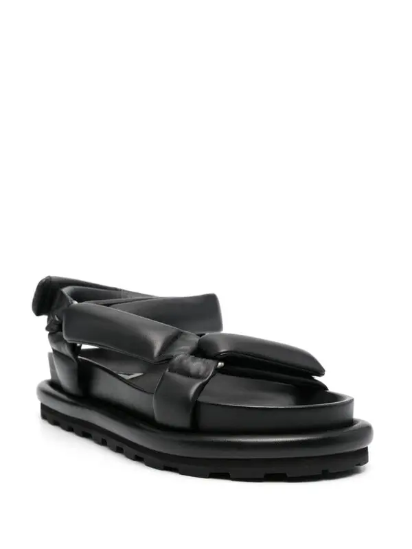 JIL SANDER Padded Nappa Leather Sandals - Black