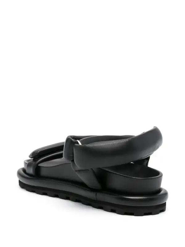 JIL SANDER Padded Nappa Leather Sandals - Black