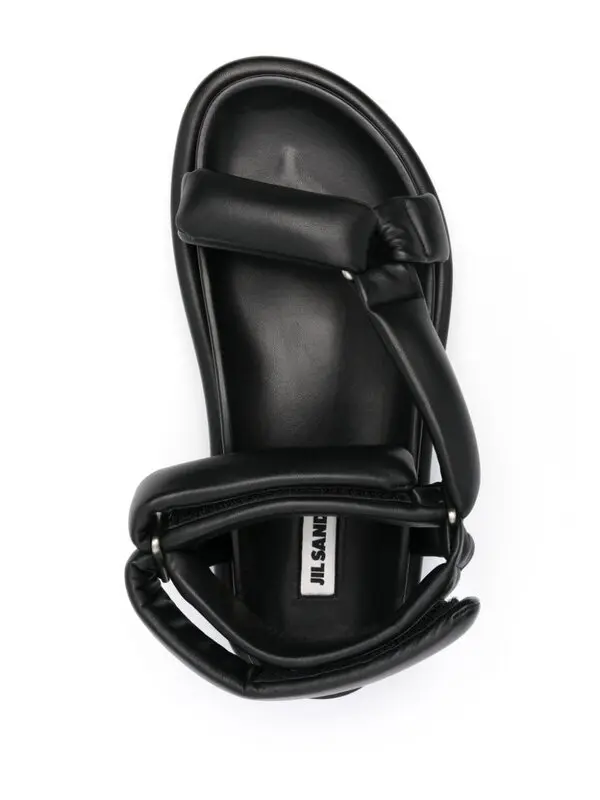 JIL SANDER Padded Nappa Leather Sandals - Black