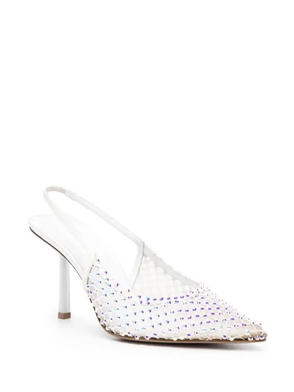 LE SILLA Gilda 80mm Crystal-embellished Pumps - White