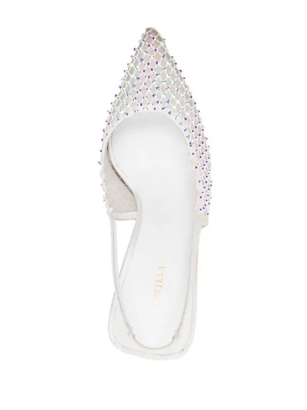 LE SILLA Gilda 80mm Crystal-embellished Pumps - White