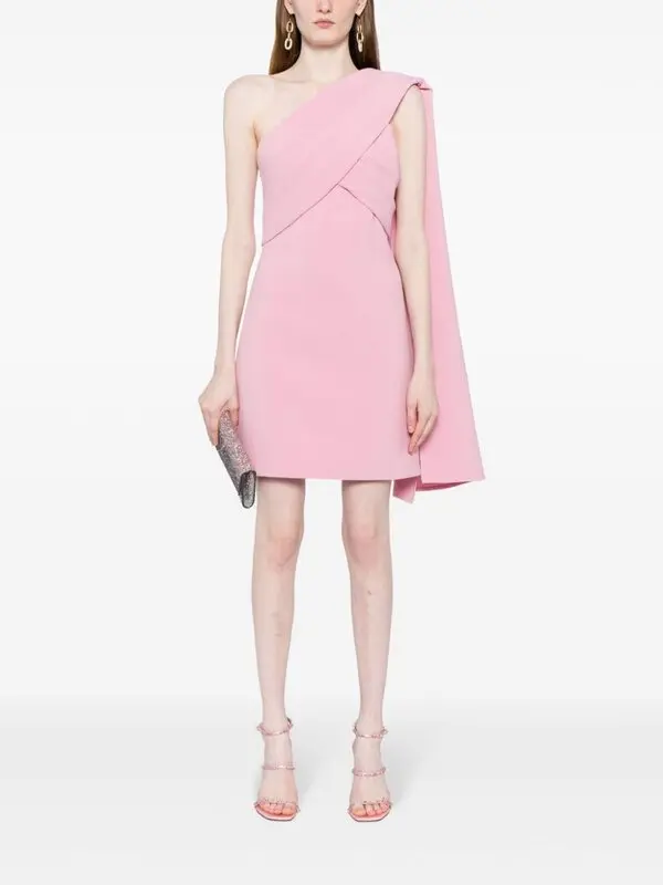 Elie Saab One-shoulder Crepe Minidress
