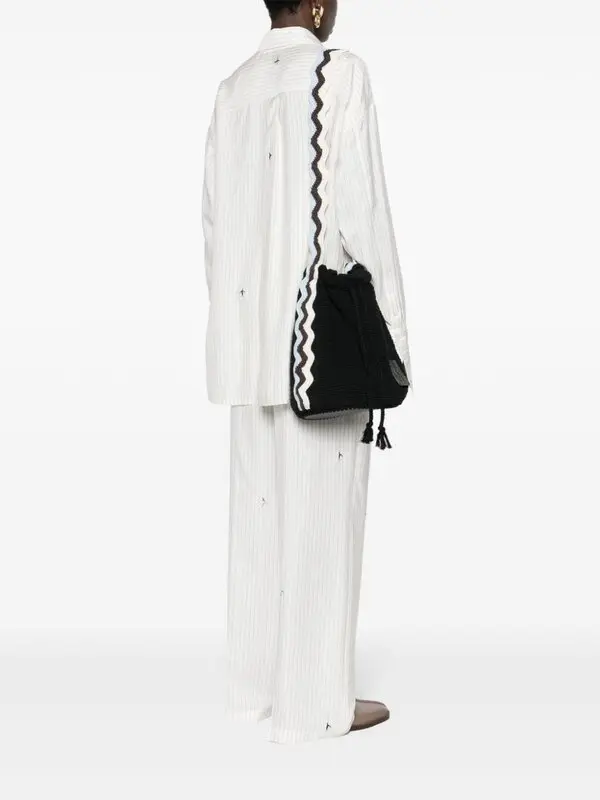 JIL SANDER Zigzag-stripe Knitted Bucket Bag
