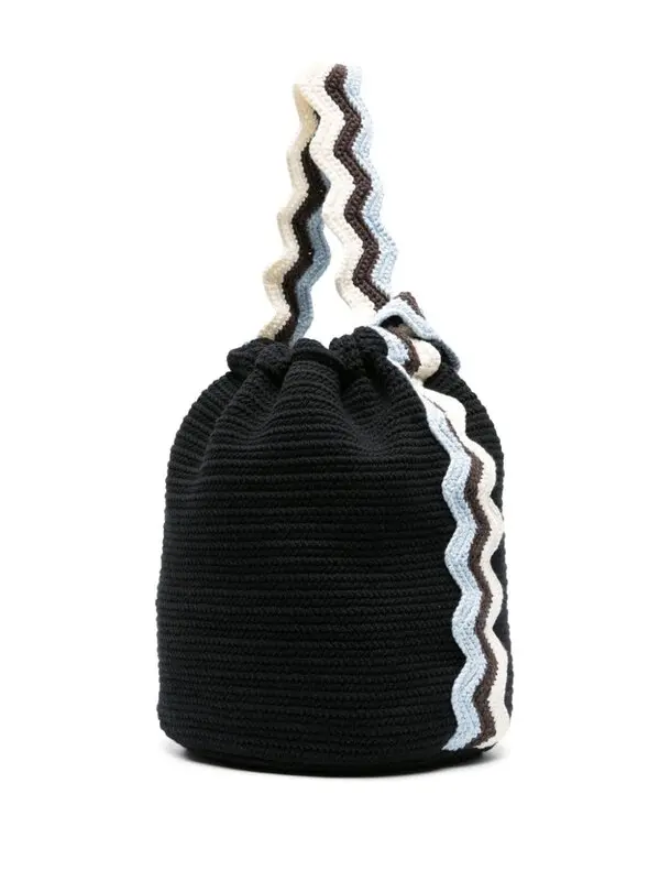 JIL SANDER Zigzag-stripe Knitted Bucket Bag
