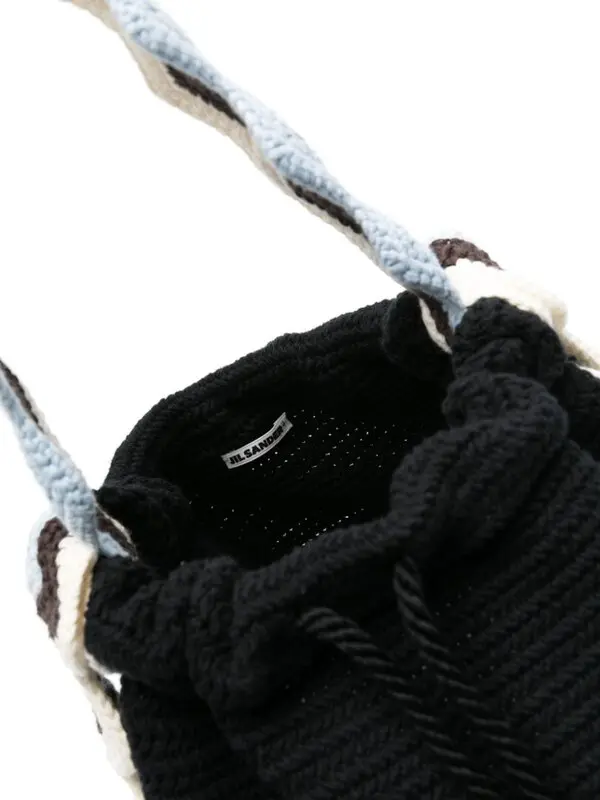 JIL SANDER Zigzag-stripe Knitted Bucket Bag