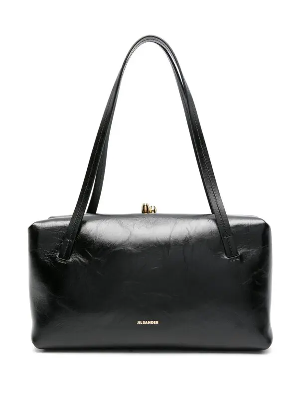 JIL SANDER Small Goji Leather Shoulder Bag - Black