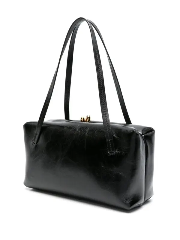 JIL SANDER Small Goji Leather Shoulder Bag - Black