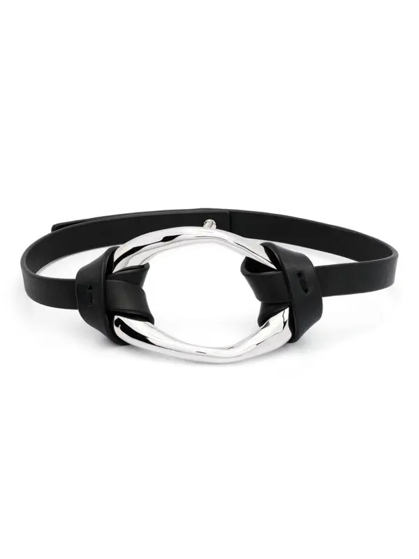 JIL SANDER Leather Choker Necklace - Black