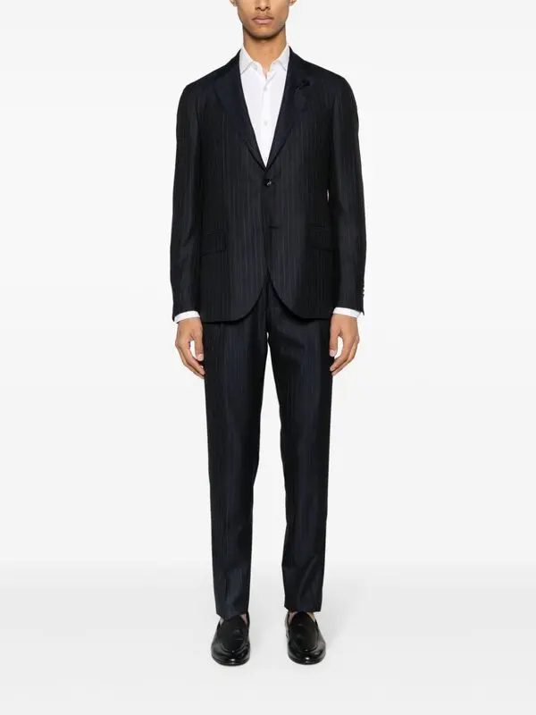 LARDINI Pinstriped Single-breasted Suit - Blue
