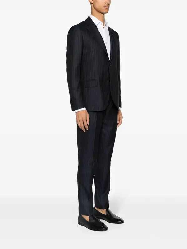 LARDINI Pinstriped Single-breasted Suit - Blue