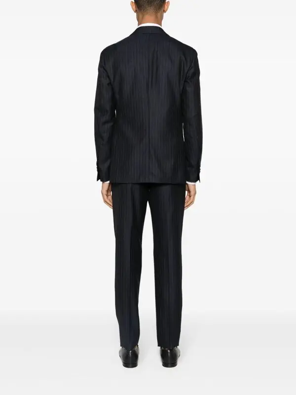 LARDINI Pinstriped Single-breasted Suit - Blue