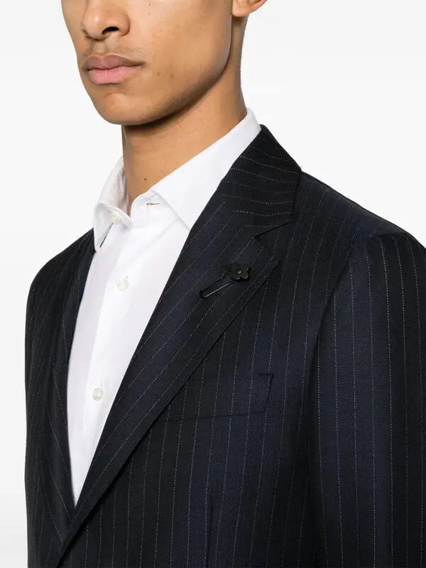 LARDINI Pinstriped Single-breasted Suit - Blue