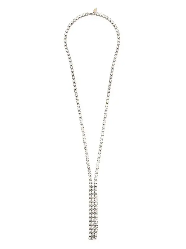FORTE_FORTE Crystal-embellished Tasseled Necklace - Silver