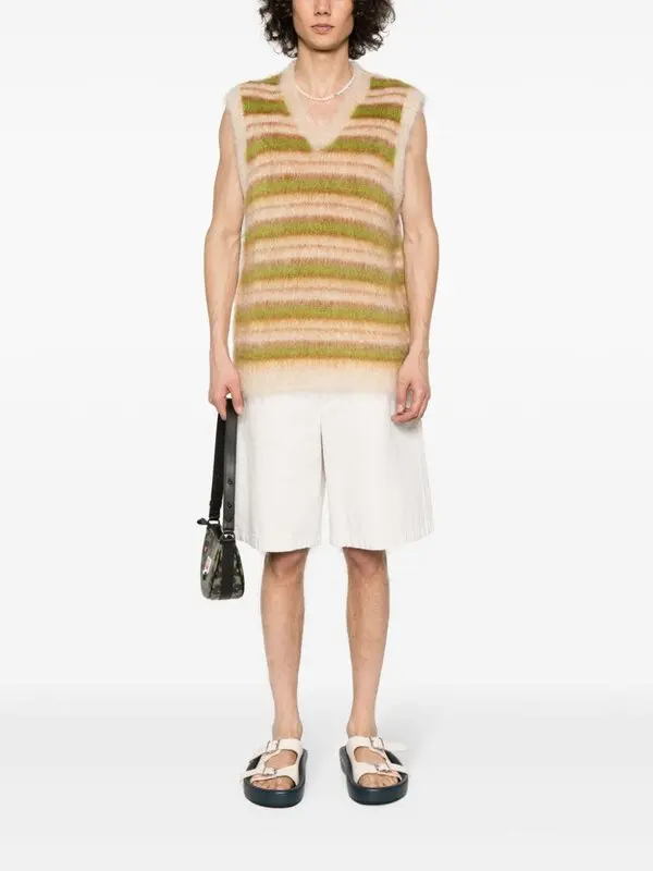 Marni Striped Mohair-blend Vest