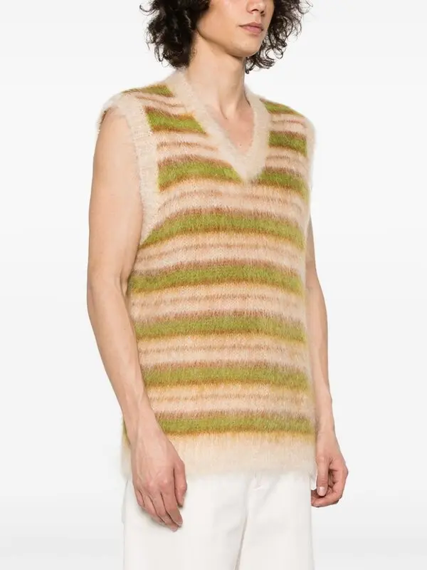 Marni Striped Mohair-blend Vest
