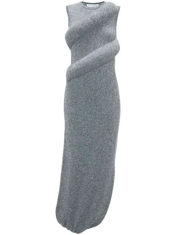 burgundy knit midi dress Burgundy Sleeveless Knitted Midi Dress main image 1