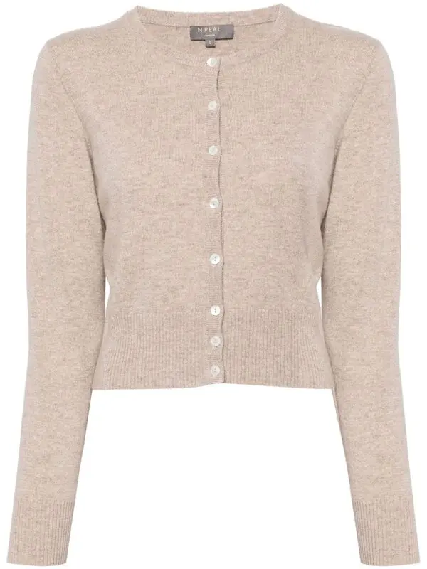 N.peal Long-sleeve Cashmere Cardigan - Neutrals