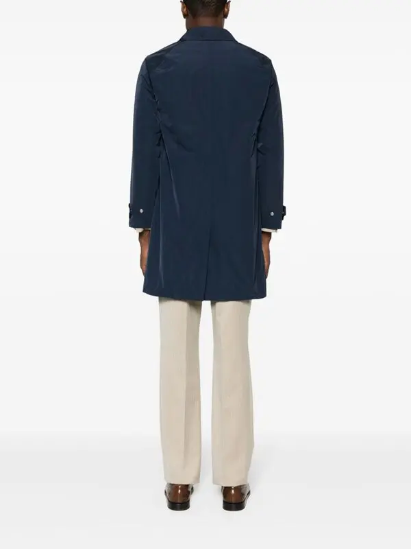FURSAC Stud-fastening Cotton Raincoat - Blue