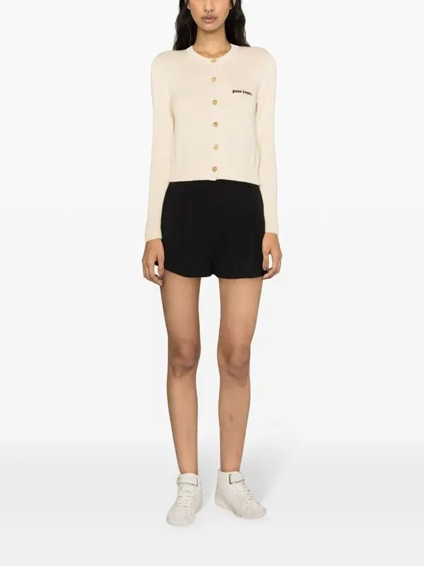 Palm Angels Logo-embroidered Cropped Cardigan
