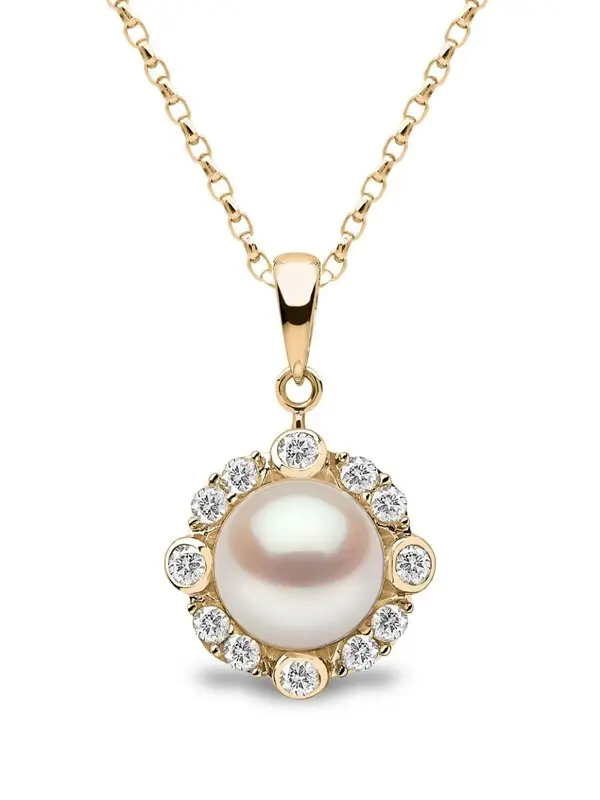 Yoko London 18kt Yellow Gold Diamond And Pearl Necklace - White