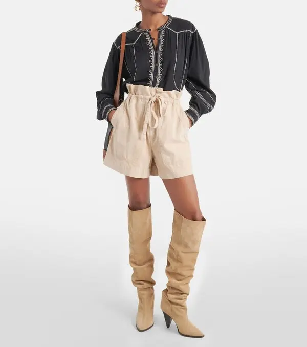 MARANT ETOILE Ipolyte High-rise Denim Shorts - Brown