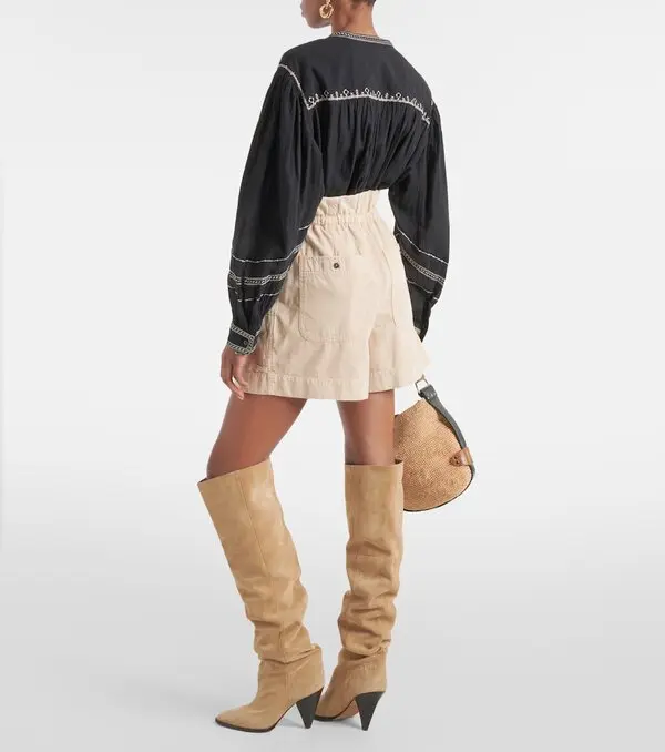 MARANT ETOILE Ipolyte High-rise Denim Shorts - Brown