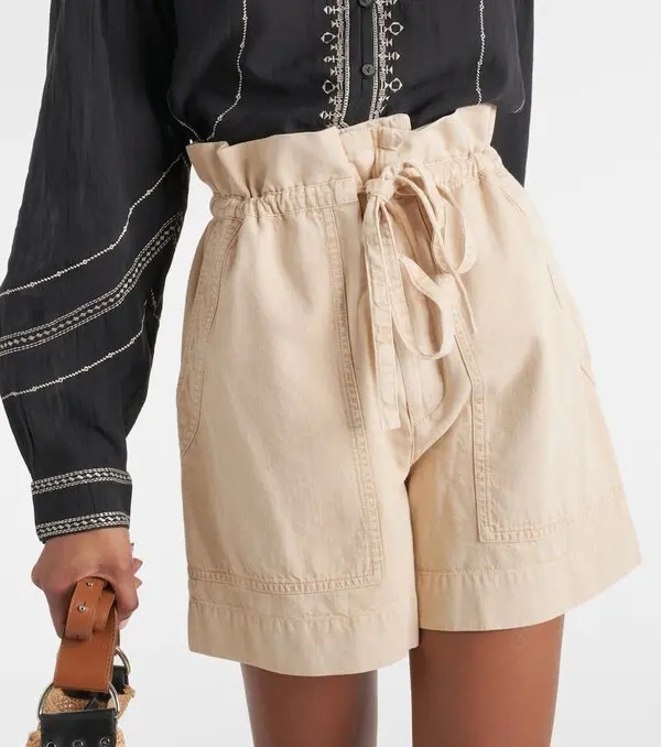 MARANT ETOILE Ipolyte High-rise Denim Shorts - Brown