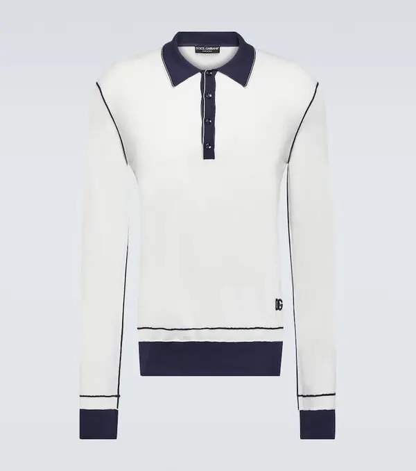 Dolce & Gabbana Silk Polo Sweater - White