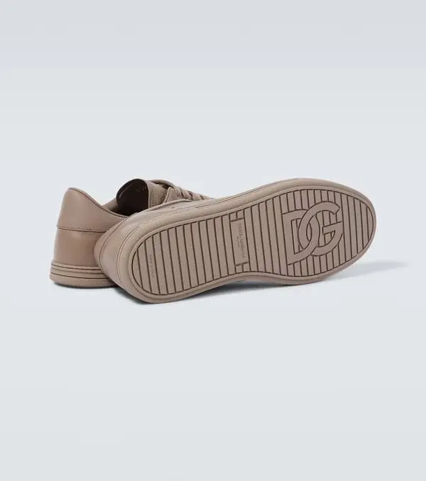Dolce & Gabbana Saint Tropez Leather Sneakers - Neutrals